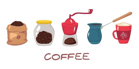 Big Set Of Icons In Flat Style Stylish Coffee Set Of Icons Coffee Coffee Drinks Coffee Pots