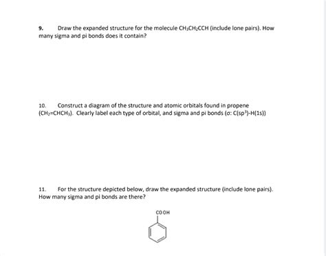 Solved 9 Draw The Expanded Structure For The Molecule