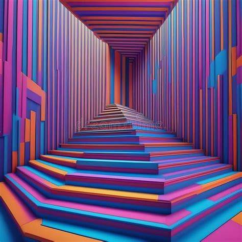 Abstract Optical Illusion In Colour Stock Illustration Illustration