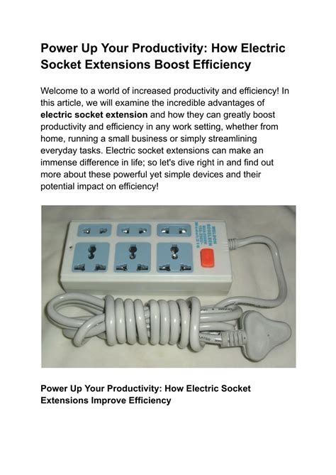 PPT Power Up Your Productivity How Electric Socket Extensions Boost Efficiency PowerPoint