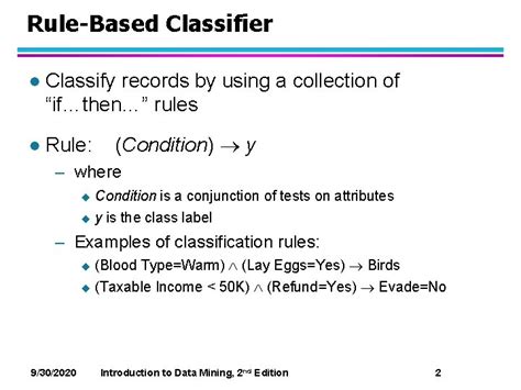 Data Mining Classification Alternative Techniques Lecture Notes For
