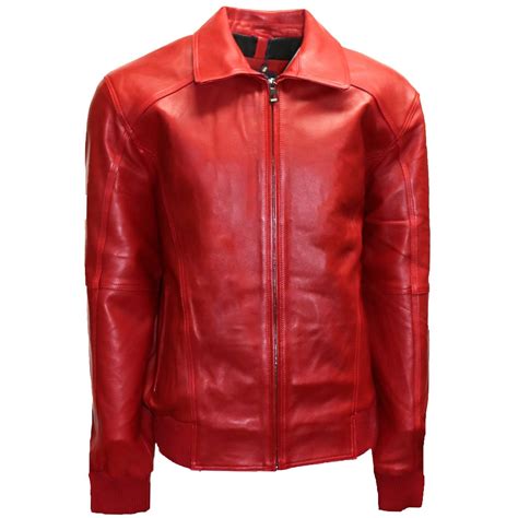 Barya New York Mens Leather Bomber Jacket