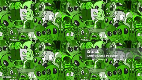 재미 귀여운 만화 원활한 벡터 일러스트 외계인과 Ufo 과학에 대한 스톡 벡터 아트 및 기타 이미지 과학 귀여운 낙서 드로잉 Istock