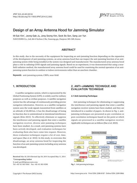 pdf design of an array antenna hood for jamming simulator · disadvantage an array antenna