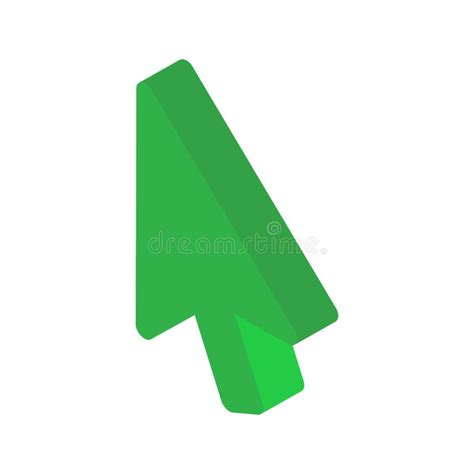 Green Computer Mouse Pointer Isometric D Flat Icon Design Stock Vector Illustration Of Icon
