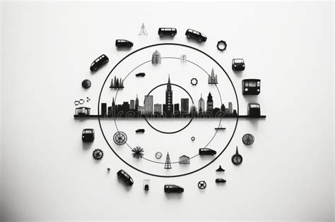 Simple Route Map Diagram Illustrating Travel Direction From Point A To Point B With Symbols