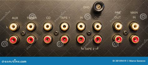 Input Output Audio Connectors Stock Image Image Of Rock Volume 38109419