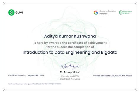 Aditya Kushwaha On Linkedin Dataengineering Bigdata Learning Guvi