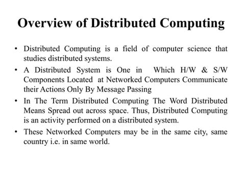 Distributed Computing System Ppt