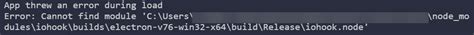 Iohook Not Found With Electron · Issue 245 · Wilix Teamiohook · Github