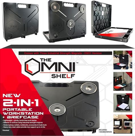 The Omnishelf Portable Workstation Magnetic Toolbox Laptop Stand W