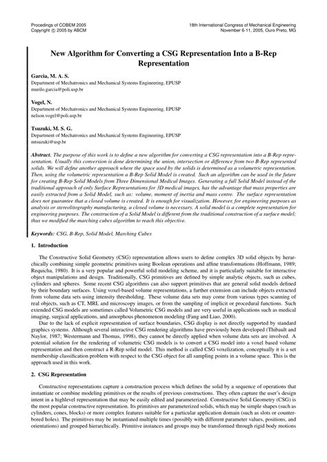 Pdf New Algorithm For Converting A Csg Representation Into A B Rep Representation