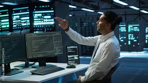 Admin In Data Center Using Augmented Reality Technology To Ensure System Can Handle Networking