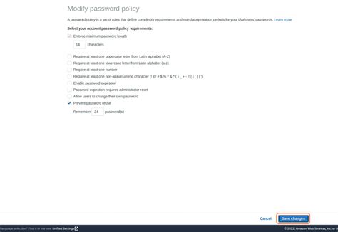How To Update Iam Password Policy To Require Minimum Password Length Of 14 Or Greater