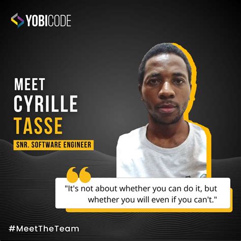 Yobi Code Custom Software Development On Linkedin Meet Cyrille Our Senior Software Developer