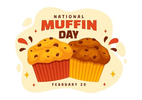 Premium Vector National Muffin Day Vector Illustration With Chocolate