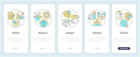 Premium Vector Six Sigma Methodology Onboarding Mobile App Screen