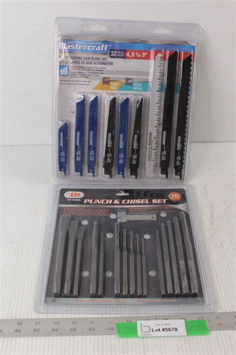 Punch And Chisel Set Reciprocating Saw Blade Set Bodnarus Auctioneering