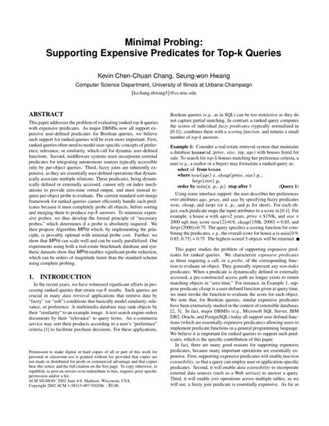 pdf minimal probing supporting expensive predicates for top k queries