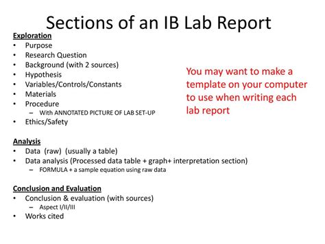 Ib Lab Report Template Sarseh Com