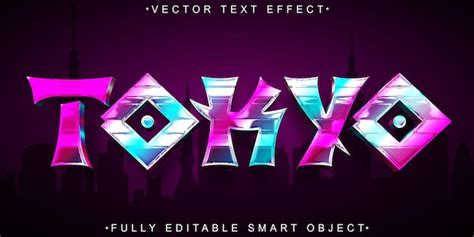 Premium Vector Colorful Shiny Tokyo Vector Fully Editable Smart Object Text Effect