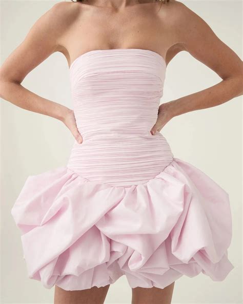 Violette Mini Bubble Hem Pastel Pink Aje Dressify