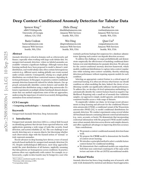 Pdf Deep Context Conditioned Anomaly Detection For Tabular Data