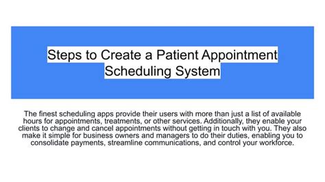 Steps To Create A Patient Appointment Scheduling Systempdf