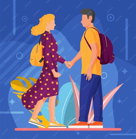 Premium Vector Man And Woman On Abstract Background Spend Time