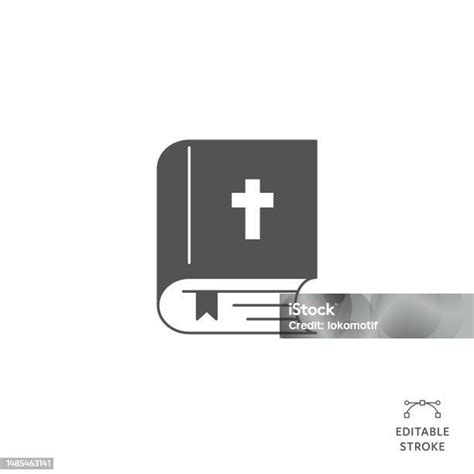 편집 가능한 획이 있는 거룩한 책 성경 줄 아이콘 아이콘은 웹 디자인 모바일 앱 Ui Ux 및 Gui 디자인에 적합합니다 경전에 대한 스톡 벡터 아트 및 기타 이미지