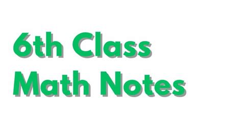 6th Class Math Notes Punjab Board Pdf Download Test Preparation