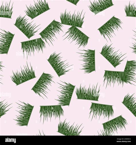 Grass Seamless Pattern Background Of Lawn Repeated Texture In Flat Style For Fabric Wrapping