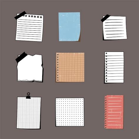 Premium Vector Notepad Note Element Paper Decorating Set