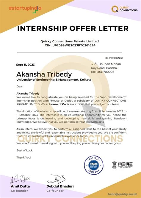 Akansha Tribedy On Linkedin Connection Querkyconnectionprivatelimited Internship Appdevelopmen