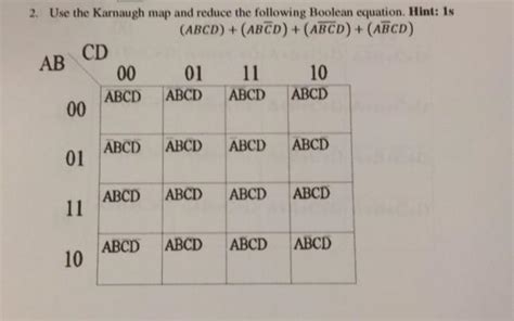 Solved 2 Use The Karnaugh Map And Reduce The Following