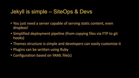 Jekyll Static Websites Generator Ppt