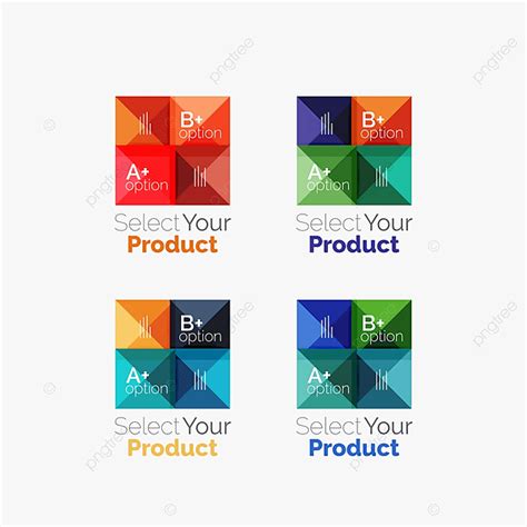 Navigation Interface Vector Hd Png Images Set Of Abstract Square Interface Menu Navigation