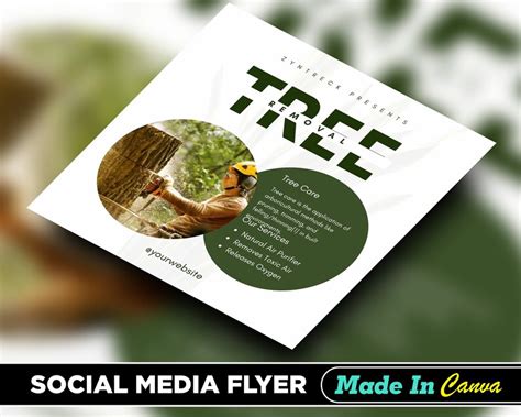 Tree Removal Flyer DIY Canva Tree Removal Flyer Template 2022 Editable Canva Social Media Size
