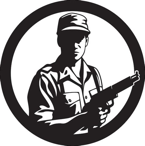 Premium Vector Tactical Firearm Soldier Black Emblematic Military