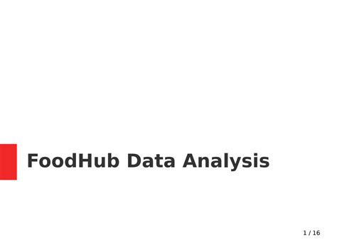 Solution Presentation Foodhub Data Analysis Studypool