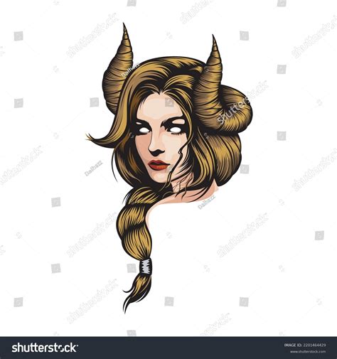 Sexy Beautiful Devil Illustration Vector Template Stock Vector Royalty