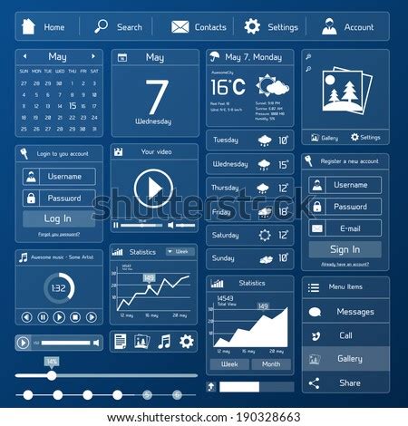 Flat User Interface Design Template Page Stock Vector Royalty Free