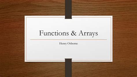 php functions and arrays pptx programming languages computing