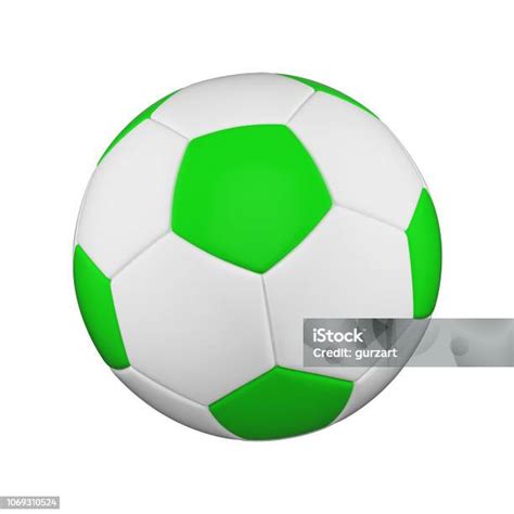 축구 공 흰색 배경에 고립입니다 흰색과 녹색 축구 공입니다 3차원 형태에 대한 스톡 사진 및 기타 이미지 3차원 형태 Championship 가죽 Istock