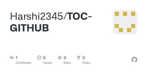 GitHub Harshi2345 TOC GITHUB