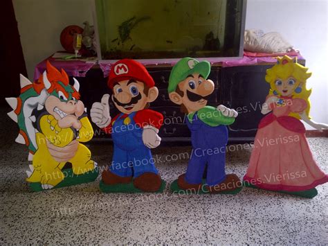 Festejos Piñatas Cv Figuras En Anime Mario Bros Luigi Princesa Peach