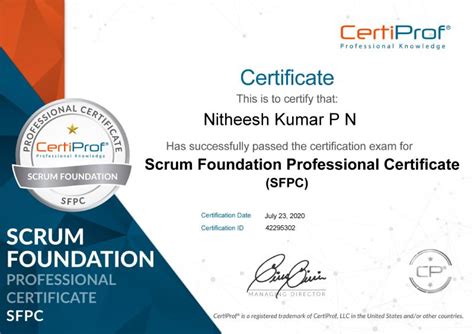 Nitheesh Kumar P N On Linkedin Scrum Scrumfoundation Agile Certiprof Agilemethodologies