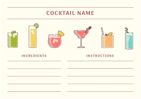 Free Cocktail Recipe Templates To Design I Wepik Worksheets Library