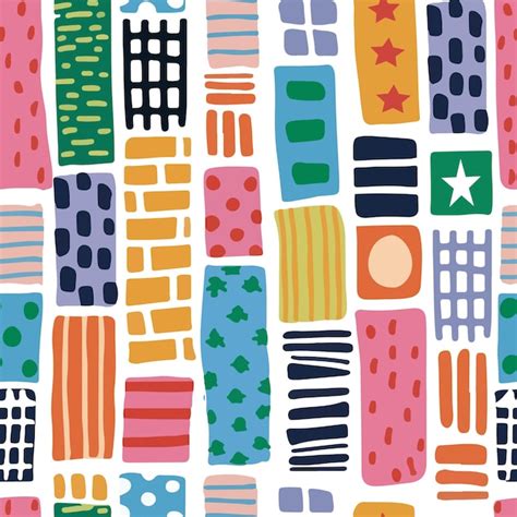 Premium Vector Colorful Square Design Seamless Pattern