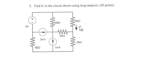 solved 5 find lo in the circuit shown using loop analysis
